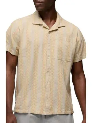 Prana Mantra Light Heritage Camp Shirt - Beach Pebble