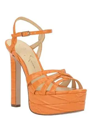 Jessica Simpson Itzari Platform Sandals - Bright Tangerine
