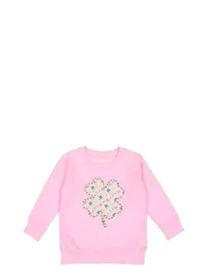 SWEET WINK Ditsy Shamrock Patch Sweatshirt - Ballet Pink