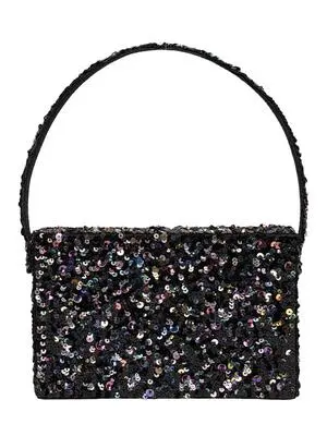 SIMITRI Sequin Embellished Box Clutch - Black