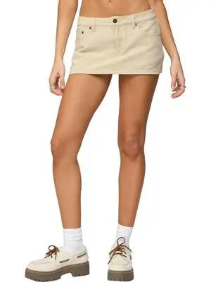 EDIKTED Denim Skort - Beige