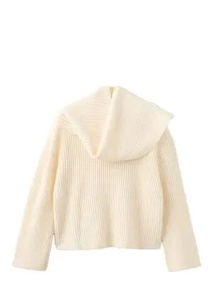 Mango Ribbed Sweater With Scarf - Ecru