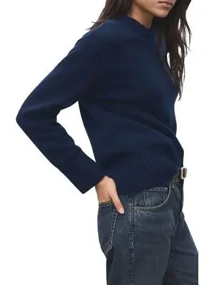 MANGO Wool Blend Crewneck Sweater