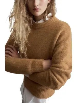 Mango Crewneck Sweater - Medium Brown