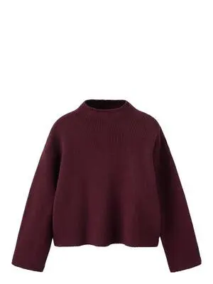 Mango Boxy Mock Neck Sweater - Wine