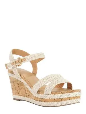 Dune London Kipling Platform Wedge Sandal - Ecru