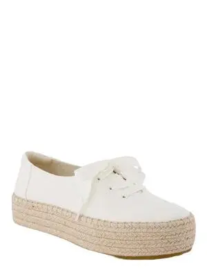 Toms Valencia Lace-up Platform Espadrille - White