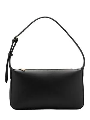 Mango Faux Leather Shoulder Bag - Black