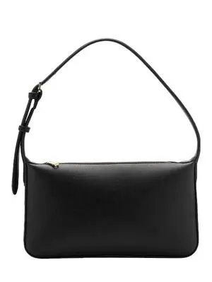Mango Faux Leather Shoulder Bag - Black