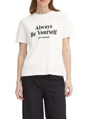 ICHI Ichii Ihrubby Be Yourself Graphic T-shirt - Cloud Dancer/white