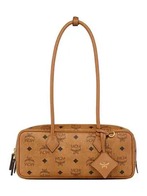 Mcm Aren East West Shoulder Bag - Cognac