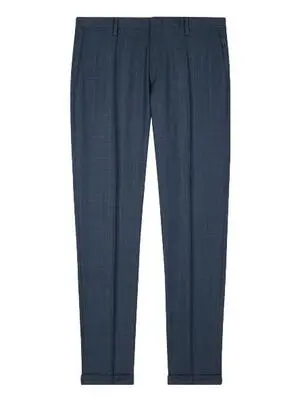 Paul Smith Slim-fit Check Wool Trousers - Blue