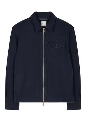 Paul Smith Wool Zip-up Jacket - Blue