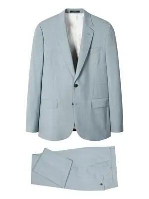 Paul Smith The Soho Tailored-fit Light Overdyed Melange Wool Suit - Blue