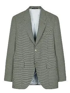 Paul Smith Overdyed Micro-houndstooth Wool Belted Back Blazer - Green