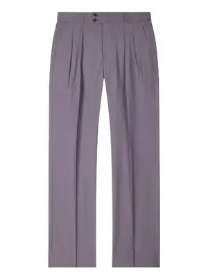 Paul Smith Wool Pleated Trousers - Purple