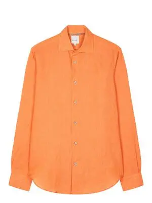 Paul Smith Slim-fit Linen Shirt - Orange