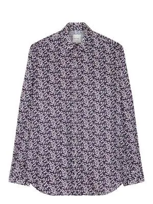 Paul Smith Tailored-fit Dark 'liberty Floral' Print Shirt - Purple