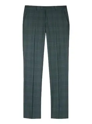 Paul Smith Tapered-fit Check Wool Trousers - Green