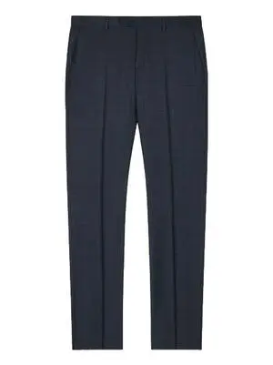 Paul Smith Tapered-fit Windowpane Check Wool Trousers - Blue