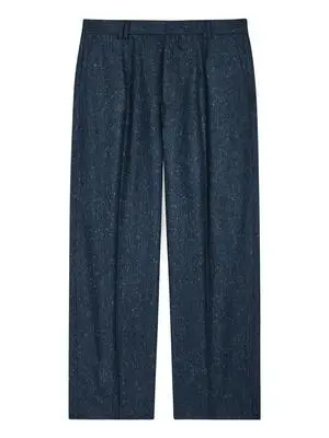 Paul Smith Wool-tweed Wide Leg Trousers - Blue