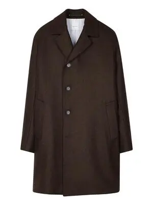 Paul Smith Melton Wool Overcoat - Brown