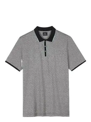 Paul Smith Grey Contrast-collar Polo Shirt - Black