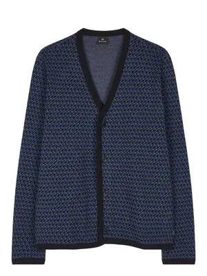 Paul Smith Houndstooth Cardigan - Black
