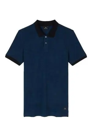 Paul Smith Navy Patchwork Jacquard Polo Shirt - Blue