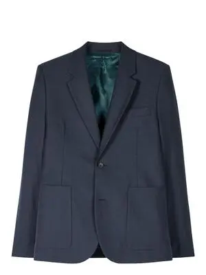 Paul Smith Dark Navy Wool And Cotton-blend Blazer - Blue