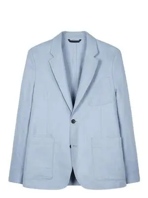 Paul Smith Light Cotton-linen Twill Patch-pocket Blazer - Blue