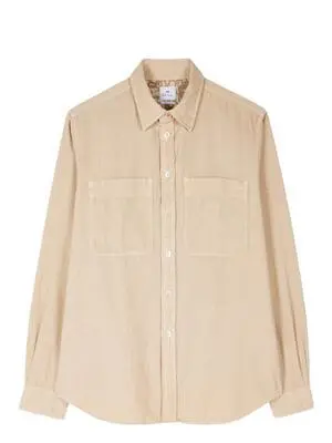 Paul Smith Ecru Corduroy Patch-pocket Shirt - Brown