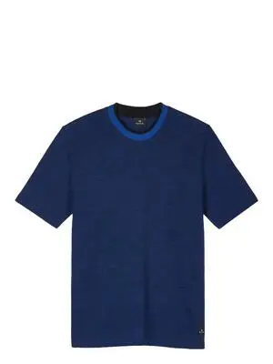 Paul Smith Jacquard Contrast-collar T-shirt - Blue