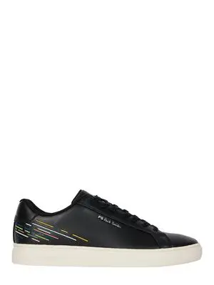 Paul Smith Leather 'rex' Embroidery Sneakers - Black