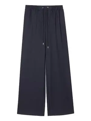 Paul Smith Wool Drawstring Wide-leg Pants - Blue