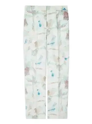 Paul Smith Floral Paint Studies Straight Leg Trousers - Green