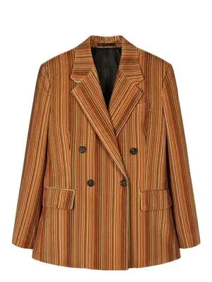 Paul Smith Cord Signature Stripe Double Breasted Blazer - Multicolour