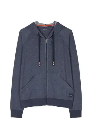 Paul Smith Denim Modal-blend Zip Lounge Hoodie - Blue