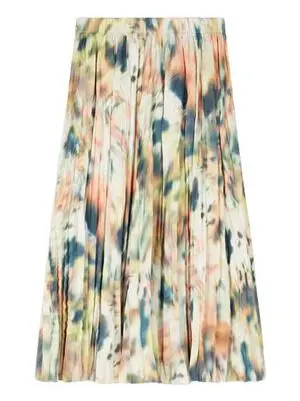 Paul Smith Lens Blur Botanical Plissé Pleated Skirt - Multicolour
