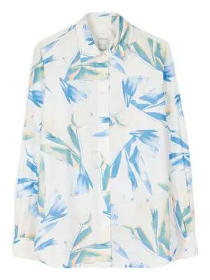 Paul Smith Cotton-silk Tulip Print Shirt - Blue