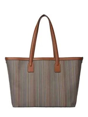 Paul Smith Signature Stripe Printed Canvas Tote - Multicolour