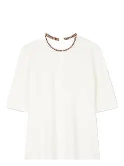 Paul Smith Jersey Top With 'signature Stripe' Trim - White