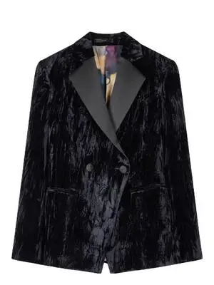 Paul Smith Velvet Double-breasted Evening Blazer - Purple