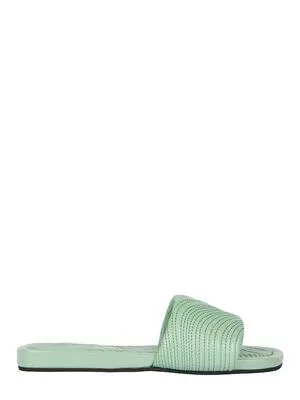 Paul Smith Leather 'laurel Swirl' Stitch Sliders - Green
