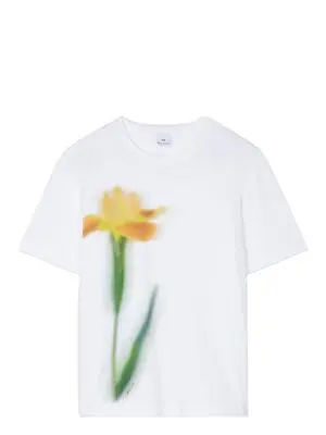 Paul Smith Cotton 'blurred Flower Stem' T-shirt - White