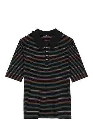 Paul Smith Striped Polo Shirt - Black
