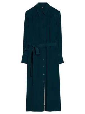 Paul Smith Silk-blend Shirt Dress - Blue