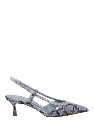 SERGIO LEVANTESI Cutout Snakeskin Pumps Blue