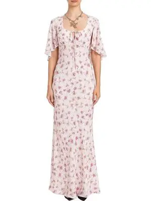 TWINSET Floral Print Maxi Dress - Pink