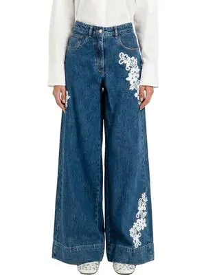 TWINSET Flared Jeans With Embroidery - Denim